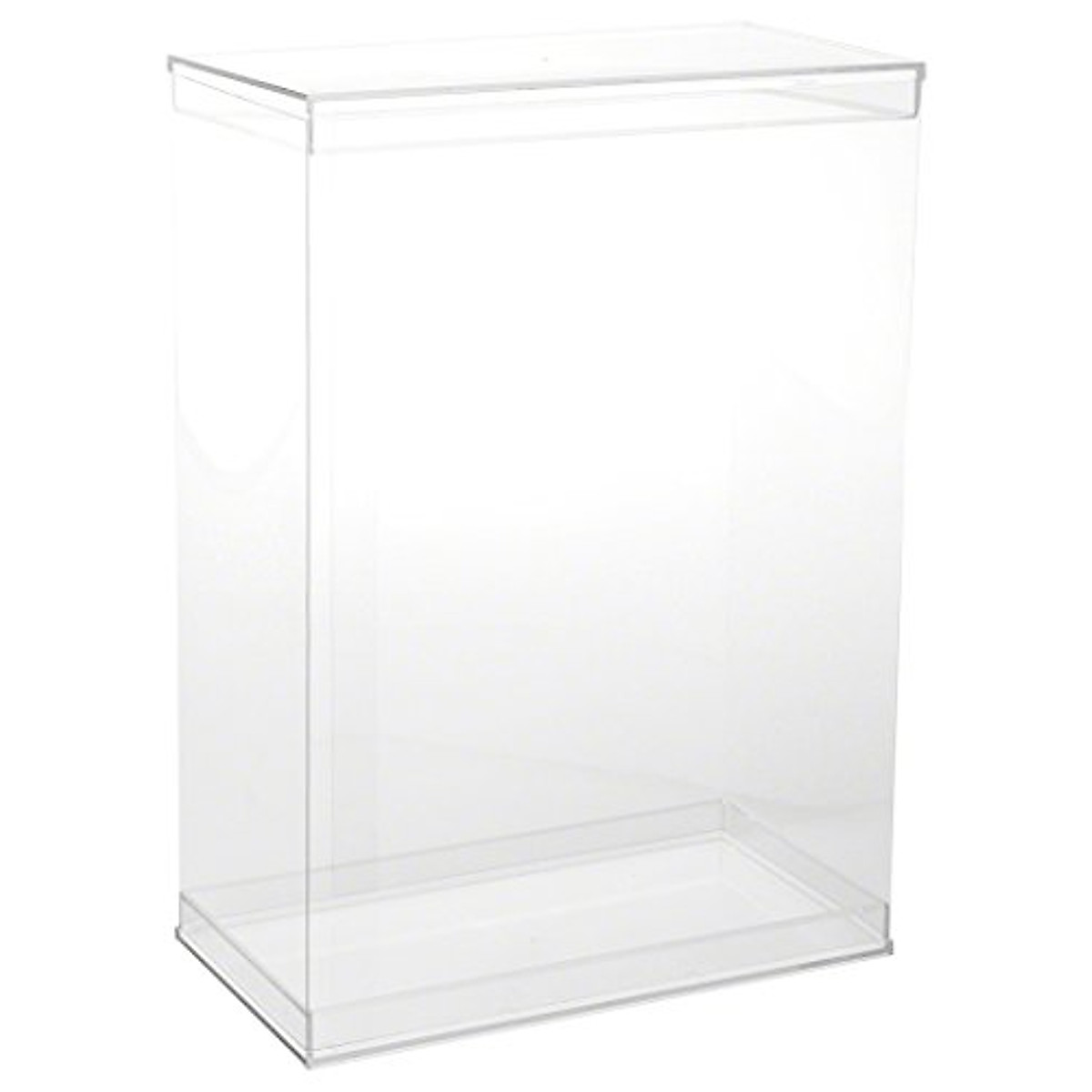 DollSafe Deluxe Clear Folding Display Case with Acrylic Top and Base for 11-12 inch Dolls or Action Figures, 9.5" W x 5" D x 13" H