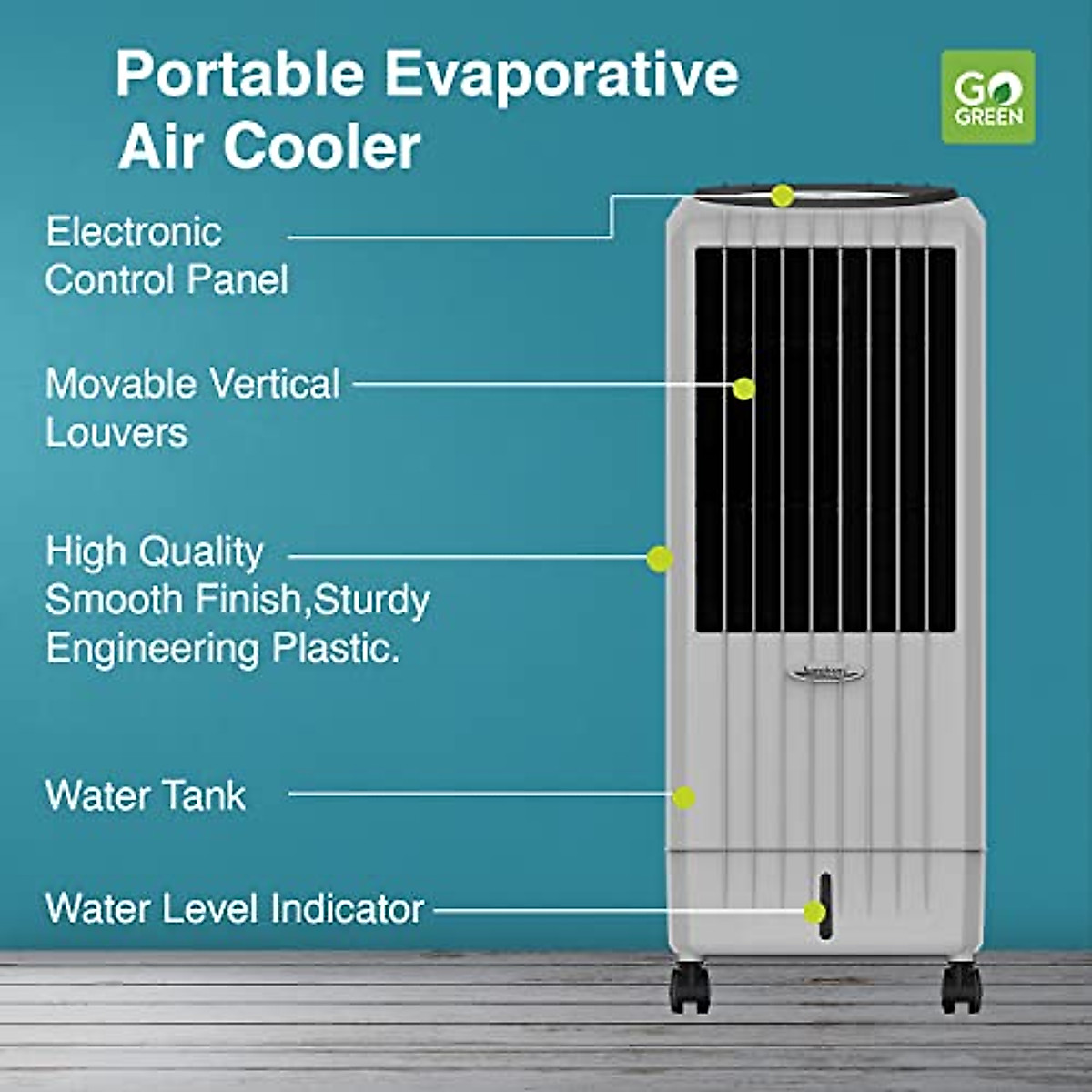 Portable Air Conditioner Symphony Bonaire 3-in-1 Evaporative Air Cooler with Remote Control, Timer, Auto Swing, for Home, Office (Diet 8i)