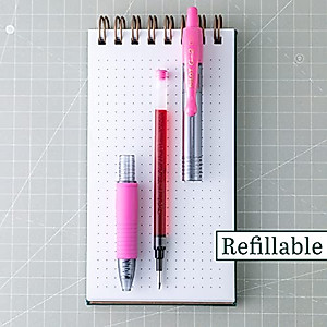 PILOT G2 Premium Retractable and Refillable Gel Ink Pens, 0.7mm Fine Point, Rose Pink, 6 Count