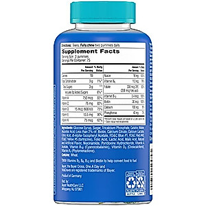 ONE A DAY Teen for Him Multivitamin Gummies Supplement with Vitamins A, C, E, B3, B6, B12, Calcium, and Vitamin D, 150 Count