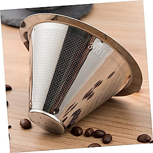 Unomor Coffee Filter Filter Espresso Filter Mesh Cone Dripper Tea Net Coffee Machine Strainer Mesh Coffee Strainer Portable Coffee Machine Parts Pot Stainless Steel Silver