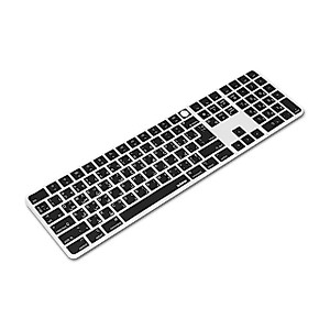 XSKN Arabic Black Silicone Keyboard Cover Skin for 2021 Released Apple 24 inches iMac M1 Chip Magic Keyboard with Touch ID and Numeric Keypad Model A2520 Keyboard Accessories - EU&US Version, K-391