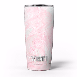 Design Skinz Pink and Teal Slate Marble Surface - Skin Decal Vinyl Wrap Kit Compatible with The Yeti Rambler Cooler Tumbler Cups