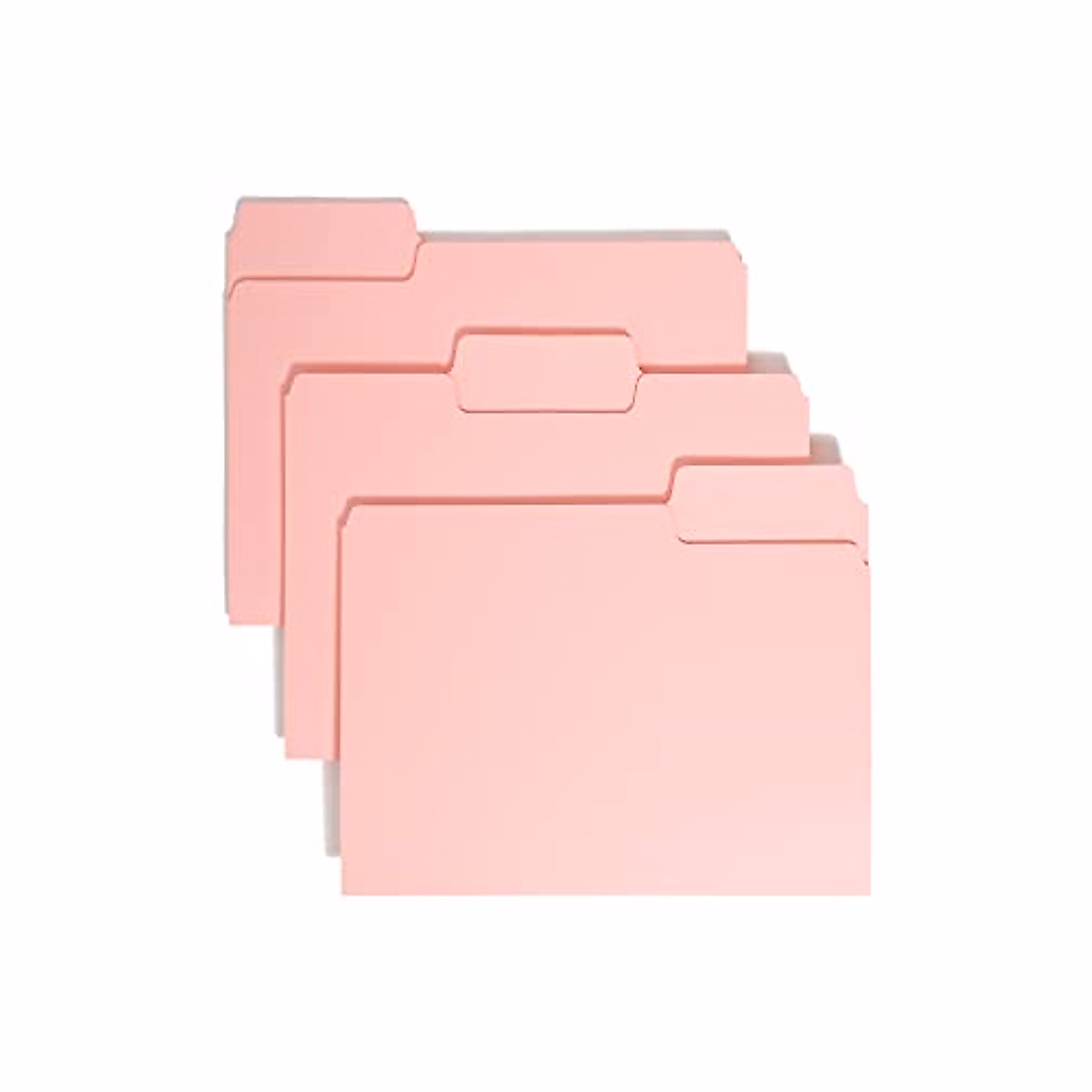 Smead Colored File Folder, 1/3-Cut Tab, Letter Size, Pink, 100 per Box (12643)