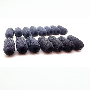 LINHUIPAD 15 Pack Mini Lavalier Foam Cover Windscreen for Countryman E6 and other Headset Lapel Microphones (Black)