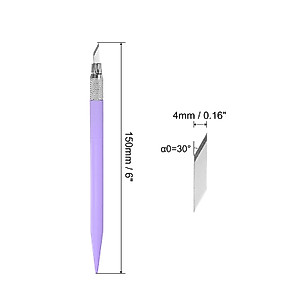 uxcell Art Craft Knife Set, 2pcs Carving Knife with 24pcs Spare Metal Blade for Scrapbooking Stencil Hobby DIY, PVC Plastic Handle, Purple (2 Set)