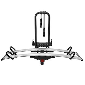 OMAC Auto Accessories Foldable Bike Rack Hitch Mounted | 2 Bicycle Carrier Racks Adjustable Hitches Suitable for Electric Bikes and Fat Bikes