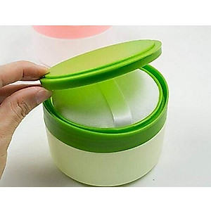 1PC Empty Refillable Green Plastic Baby Skin Care Baby Bath Puff Container Kit Talcum Powder Case Storage Make-up Loose Box Holder Jars with Fluff and Sifter for Home and Travel