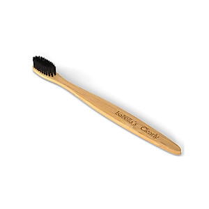 Clearly Bamboo Toothbrush Set | Extra Soft Charcoal Infused Bristles, Eco Biodegradable Wood, BPA Free Vegan Nylon | Great for Teeth Whitening, Sensitive Gums, Adults, Kids (Family Pack of 4)