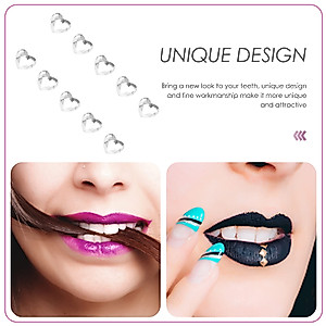 POPETPOP Teeth Jewelry, Tooth Gems Kit, Removable Tooth Ornaments Teeth Diamond for DIY Tooth Decor Nails Decor 10pcs