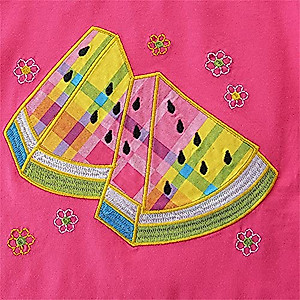 Toddler Girl Short Clothing Sets Easter Summer Cotton Casual Pink Watermelon Top Tee Shirts Check Shorts Beach Outfits Sets 3T