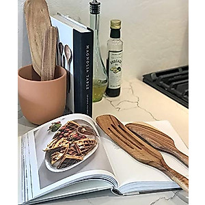Spurtle Set, Natural Acacia Wooden Kitchen Utensils Set of 4, Wooden Spoons Utensils for Cooking, stirring, Mixing, Serving, spurtles kitchen tools as seen on tv for NonSick Cookware
