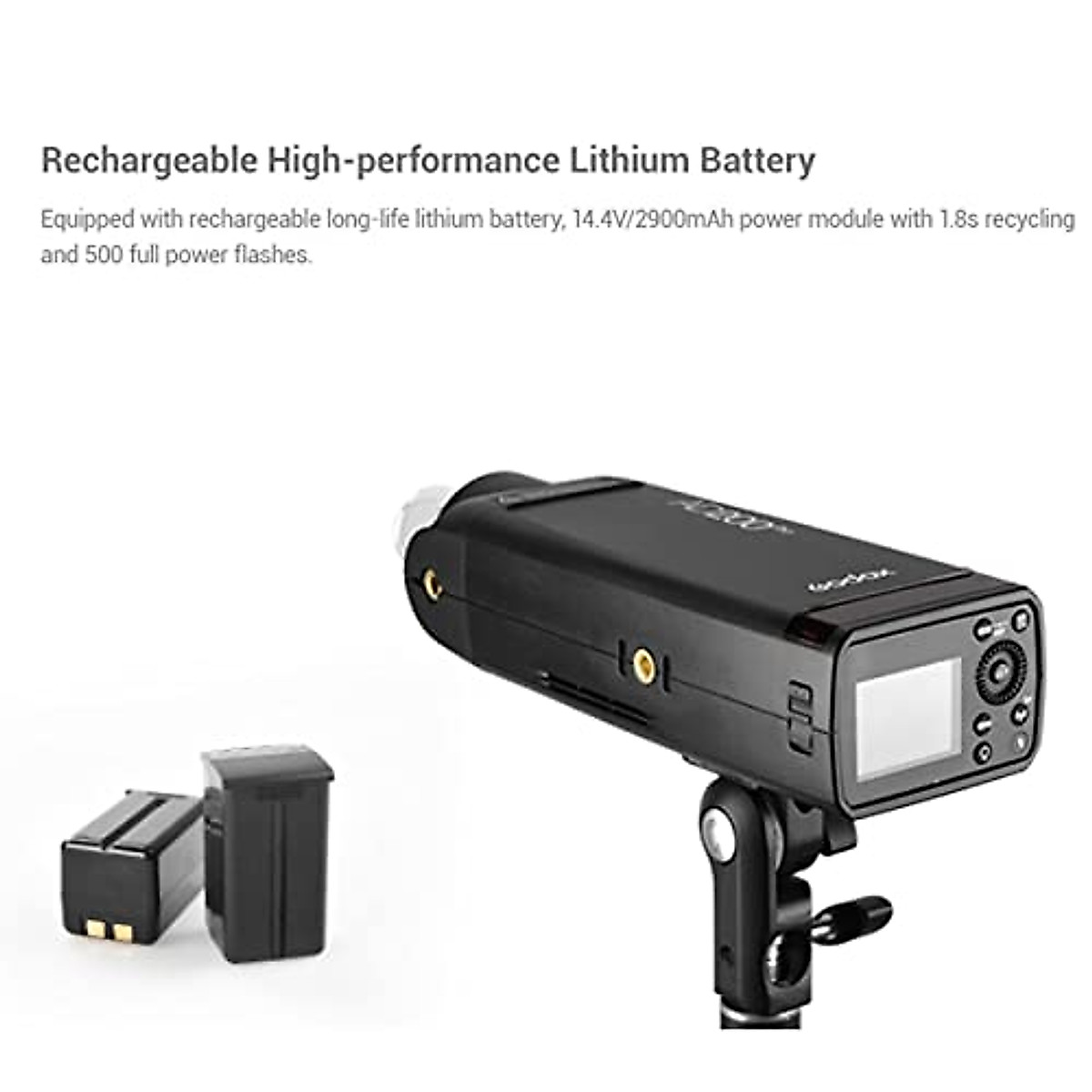 GODOX AD200 Pro AD200Pro 200Ws 2.4G Flash Strobe, 1/8000 HSS, 500 Full Power Flashes, 0.01-1.8s Recycling, 2900mAh Battery, Bare Bulb/Speedlite Fresnel Flash Head Pocket Flash Monolight