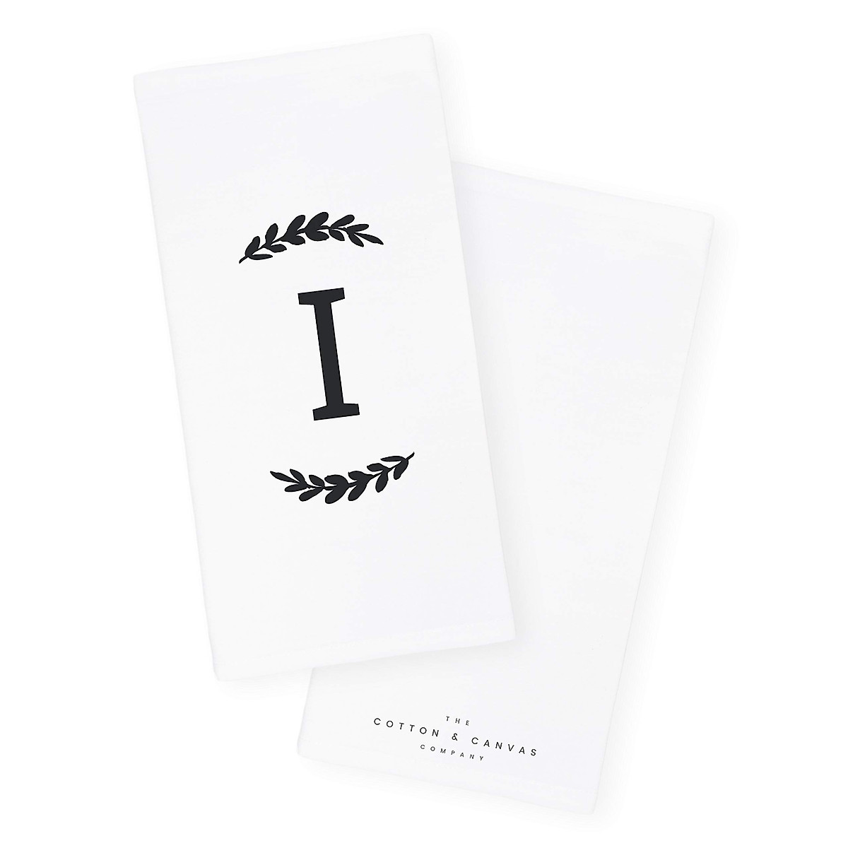 The Cotton & Canvas Co. Personalized Single Monogram Initial I Soft Absorbent Kitchen Tea Towel, Flour Sack Towel, Dish Cloth