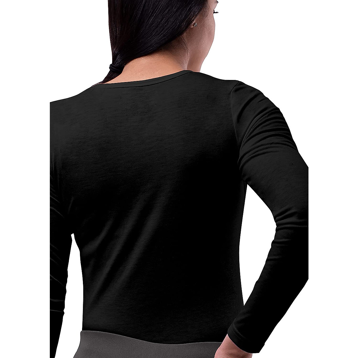 Sivvan Scrubs for Women - Long Sleeve Comfort Underscrub Tee - S8500 - Black - S