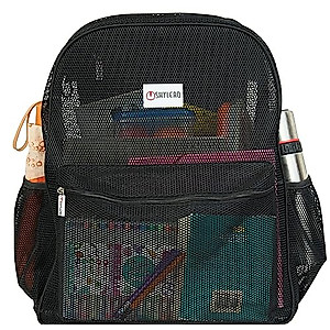 SHYLERO Mesh Backpack XXL (36L) - Lightweight Heavy-Duty Clear Backpack Made of Reinforced 3D Mesh - H19.6 xW15 xD7