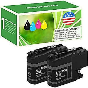 Limeink Compatible Ink Cartridges Replacement for Brother LC3033 XXL (2 Black) High Yield for Brother MFC-J995DW XL MFC-J805DW MFC-J815DW Printer BK MFC LC