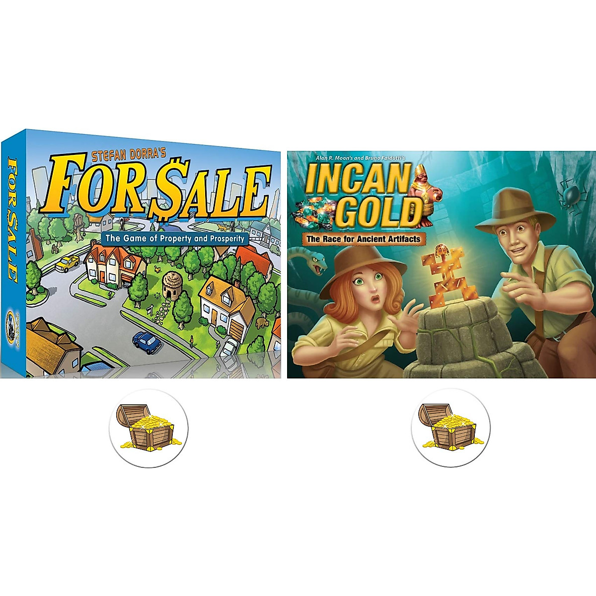 for Sale and Incan Gold 2018 Edition Game Bundle Plus 2 Treasure Chest Buttons