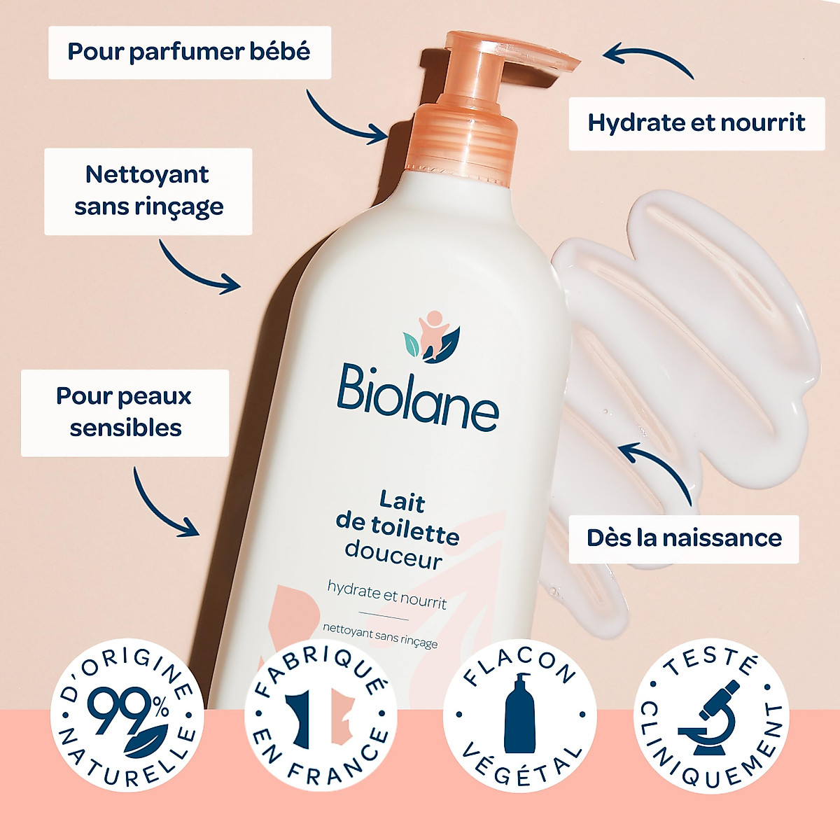 Biolane Baby Gentle Cleansing Milk 750ml Bottle