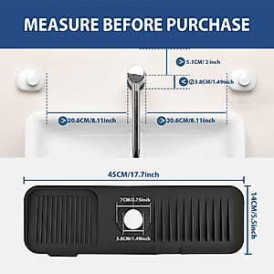 KEEGOP Faucet Mat for Kitchen Sink, Silicone Faucet Mat Dish Soap Sponge Holder for Kitchen Sink Accessories Gadgets, Drying Mat for Kitchen Counter Bathroom Kitchen Sink Splash Guard