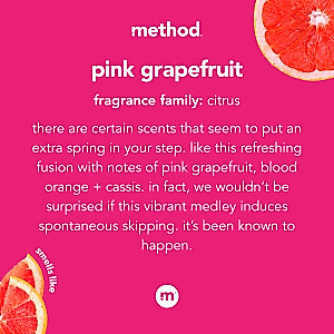 Method Gel Dish Soap, Pink Grapefruit, Biodegradable Formula, Tough on Grease, 18 Fl Oz (Pack of 6)