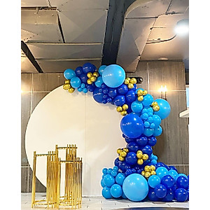 Bezente Royal Blue Latex Party Balloons - 100 Pack 12 inch Round Helium Blue Balloons for Birthday Graduation Baseball Nautical 4th of July Independence Memorial Day Patriotic Party Decorations
