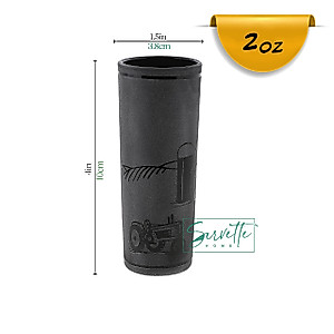 Servette Home 2.5 oz Shooter Glass Shot Glasses with Farm Design - 2 Black