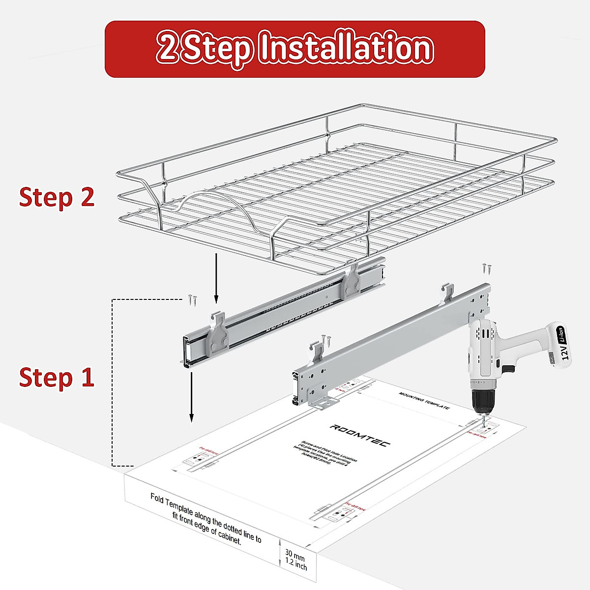 LOVMOR Pull Out Cabinet Organizer and Storage 11" W x 21" D, Slide Out Shelves for Kitchen Cabinets