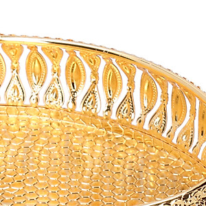 Fruit Tray, Food Dessert Storage Zinc Alloy Tray, Kitchens Food Tray Retro‑Style 8.4x6.4x4.2in for Daily Use Elegant Decorations