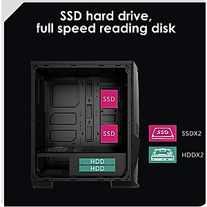 Apevia Crusader-F-PK Mid Tower Gaming Case with 1 x Full-Size Tempered Glass Panel, Top USB3.0/USB2.0/Audio Ports, 4 x RGB Fans, Pink Frame