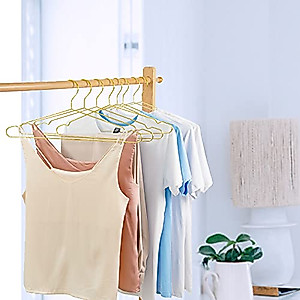 Nature Smile 17 Inch Heavy Duty Shiny Gold Metal Clothes Hanger, Coat Hanger, Suit Hanger, Dress Hanger with Big Notches Pack of 20,Gold