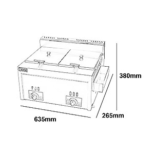 Deep Fryer with Temperature Control, Deep Fryers with Baskets, Commercial Gas Deep Fryer, for Restaurant Kitchen