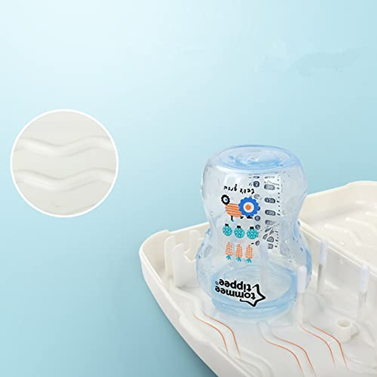 Travel Baby Bottle Drying Rack with Bottle Brushes for Baby Bottles Teats Nipples Cups Pump Parts and Accessories