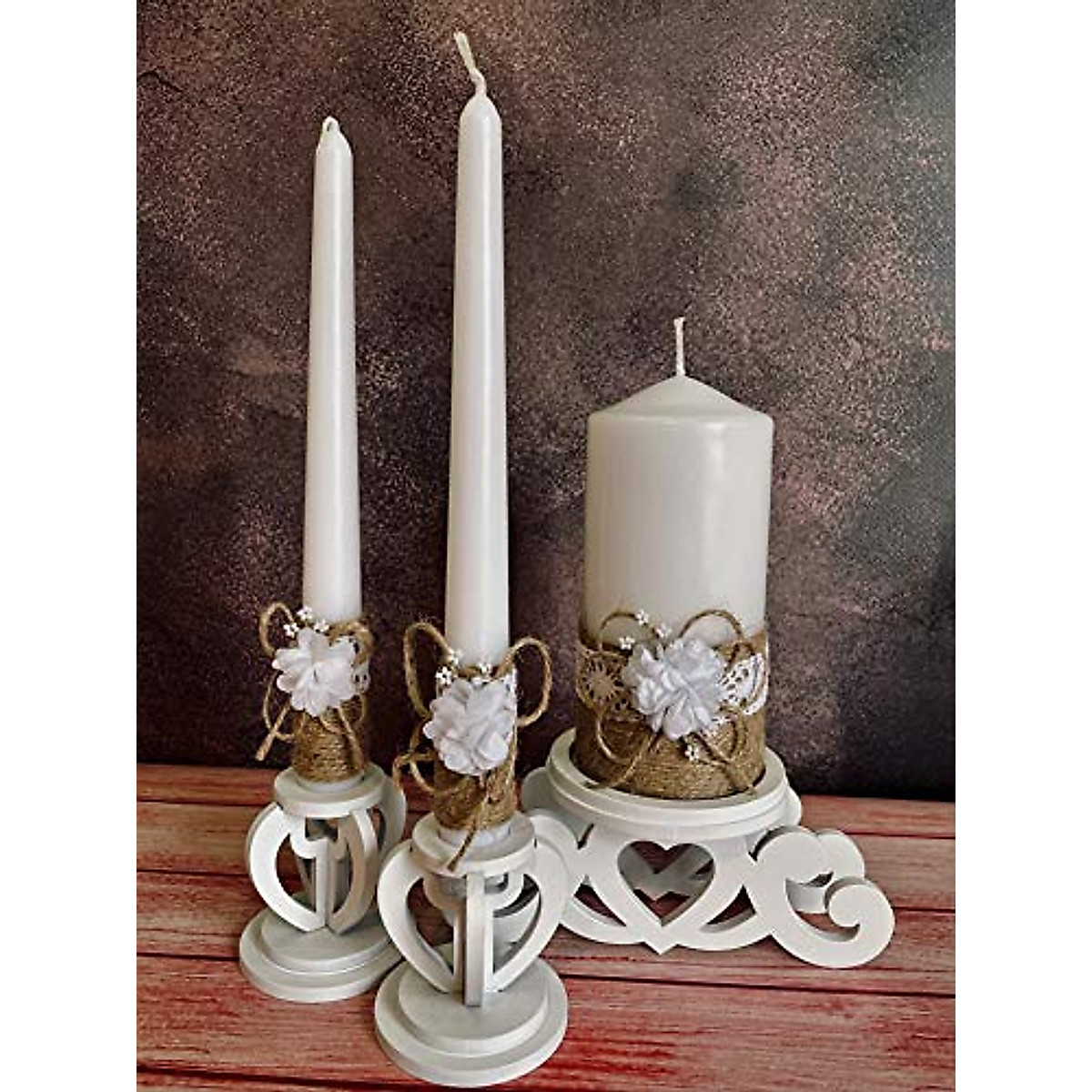 Unity Candle Holder-Unity Candle Stand-Unity Candle Holder Set-Pillar Candle Holder-Wedding Gift -Ceremony Decoration-Wedding Centerpiece