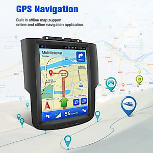 Car Radio Stereo for Dodge Ram 2013-2018 1500 2500 3500 10.4 Inch T Style with CarPlay Android Auto GPS Navigation