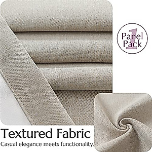 jinchan Textured Curtain for Bedroom Room Darkening Extra Wide for Room DividerThermal Curtain Living Room Linen Look Textured Thermal Insulated Curtain Grommet 1 Panel 100" W* 84" L Greyish Beige