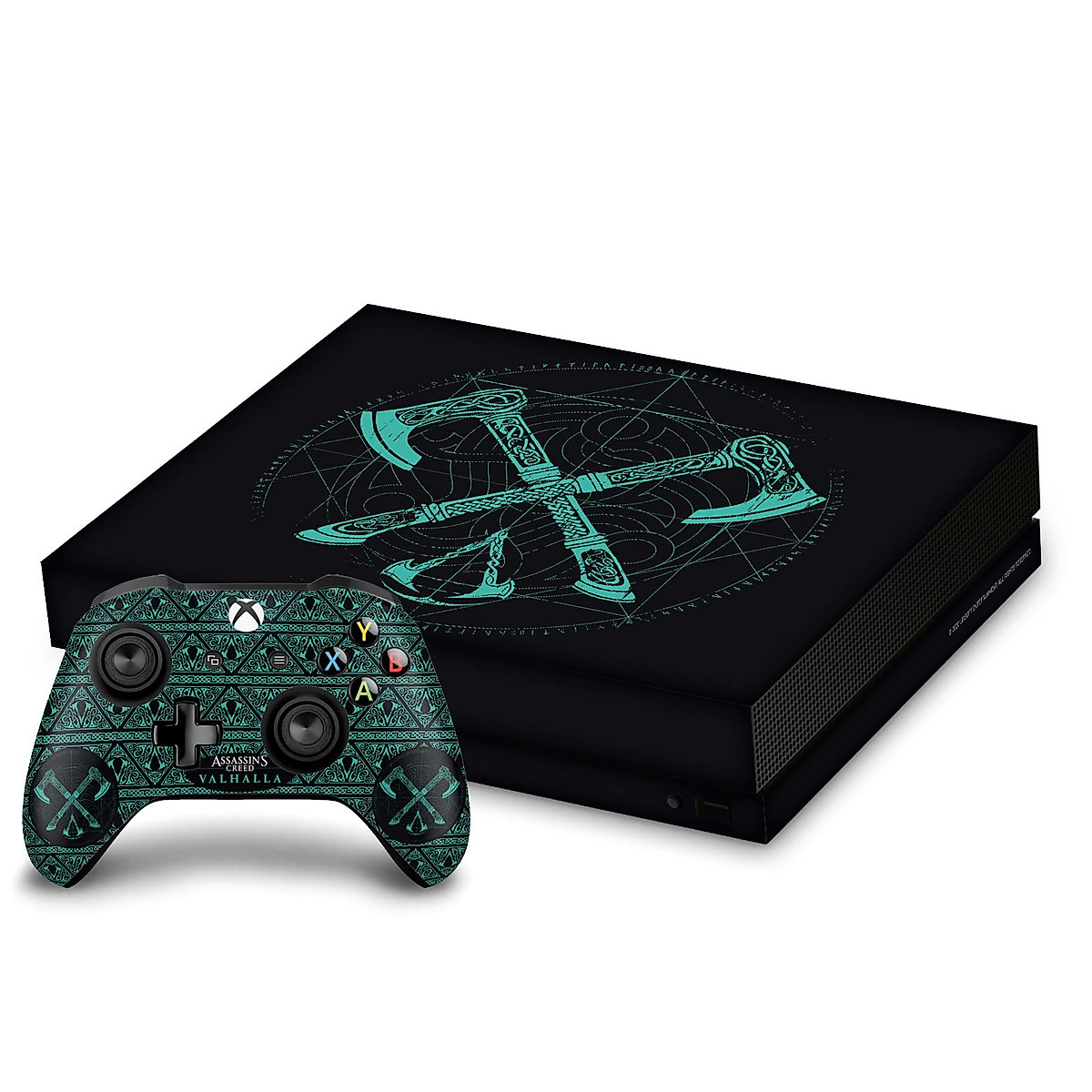 Head Case Designs Officially Licensed Assassin's Creed Dual Axes Valhalla Key Art Vinyl Sticker Gaming Skin Decal Cover Compatible With Xbox One X Console and Controller Bundle
