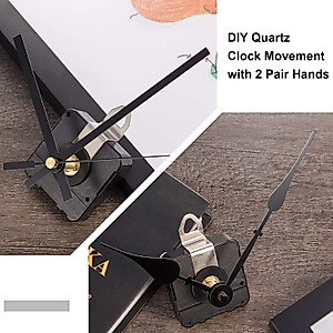High Torque Long Shaft Clock Movement Mechanism Wall Quartz Clock Mechanism Kit with 2 Different Pairs of Hands Clock DIY Repair Parts Motor Replacemen(Color Set 1, Shaft Length 9/10 Inch/23 mm)