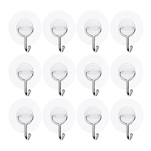 Kiemeu Clear Plastic Hooks for Hanging Adhesive Wall Hooks Heavy Duty Strong Sticky Hooks for Wall
