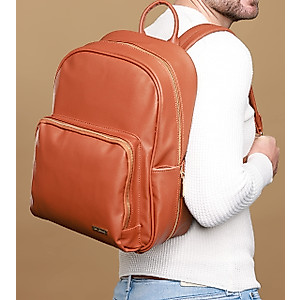 Love, Johnny Vegan Leather Diaper Bag and Backpack for Men and Women (Sierra Brown)