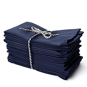 Kitchen Cloth Napkins 12 Pack 18X18 Inches Cotton Blend Soft Fabric with Hemmed Edges, Blue Dinner Napkins Washable Reusable and Durable Linen Napkins for Parties Table Setting Decor (Navy) by PERLLI
