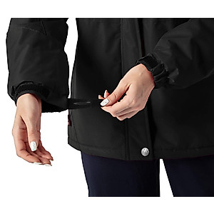 Rdruko Women's Waterproof Snowboard Jacket Windproof Warm Insulated Winter Ski Jacket Hooded(Black, US XL)