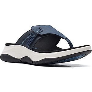 Clarks Women's Wave 2.0 Sea Sandal, Navy Combination, 11 W