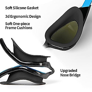 COPOZZ Swim Goggles Men Women, Polarized Swimming Goggles, UV Protection No Leaking Wide Vision