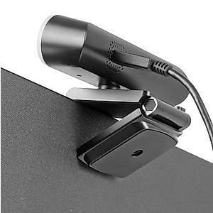 Aluratek 4K HD Ring Light Webcam with Dual Stereo Noise Cancelling Mics, Adjustable Light, Auto Focus, Built-in Tripod Mount, Universally Compatible