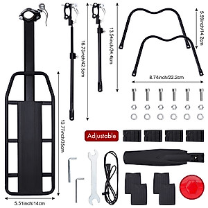 Auwey Full Quick Release Bike Rear Rack Bike Cargo Rack with Fender Bicycle Cargo Rack Bicycle Rear Racks Adjustable Bicycle Carrier Cargo Mountain Road 115 lbs Capacity Universal
