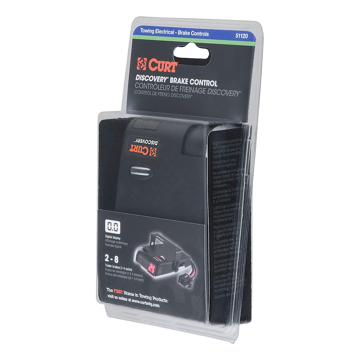 CURT 51120 Discovery Electric Trailer Brake Controller, Time-Delay , black