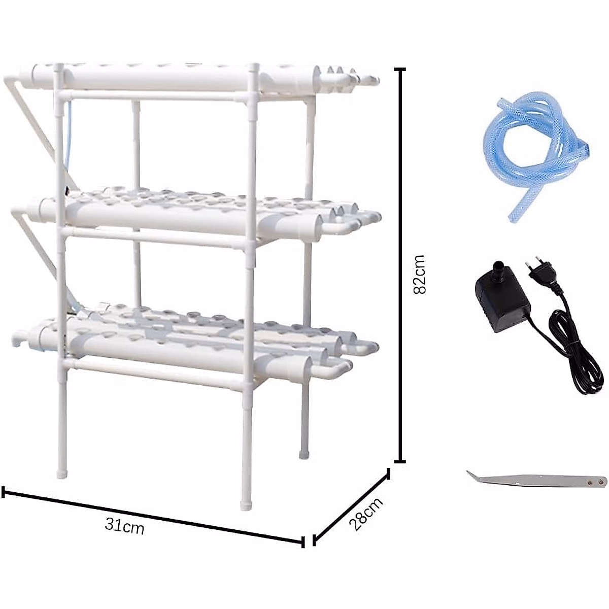 3 Layer Hydroponic Grow Kit Earthless Plant Growing Systems Vegetable Tool Grow Kit 108-Locations Hydroponic System for Garden