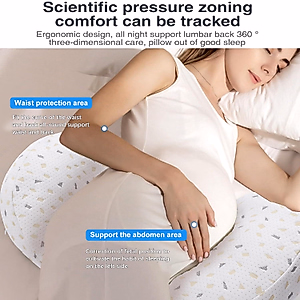 Busarilar Pregnancy Pillows for Sleeping, Maternity/Pregnancy Body Pillow Support for Back, Legs, Belly, HIPS of Pregnant Women, Detachable and Adjustable with Pillow Cover (Grey, Small)
