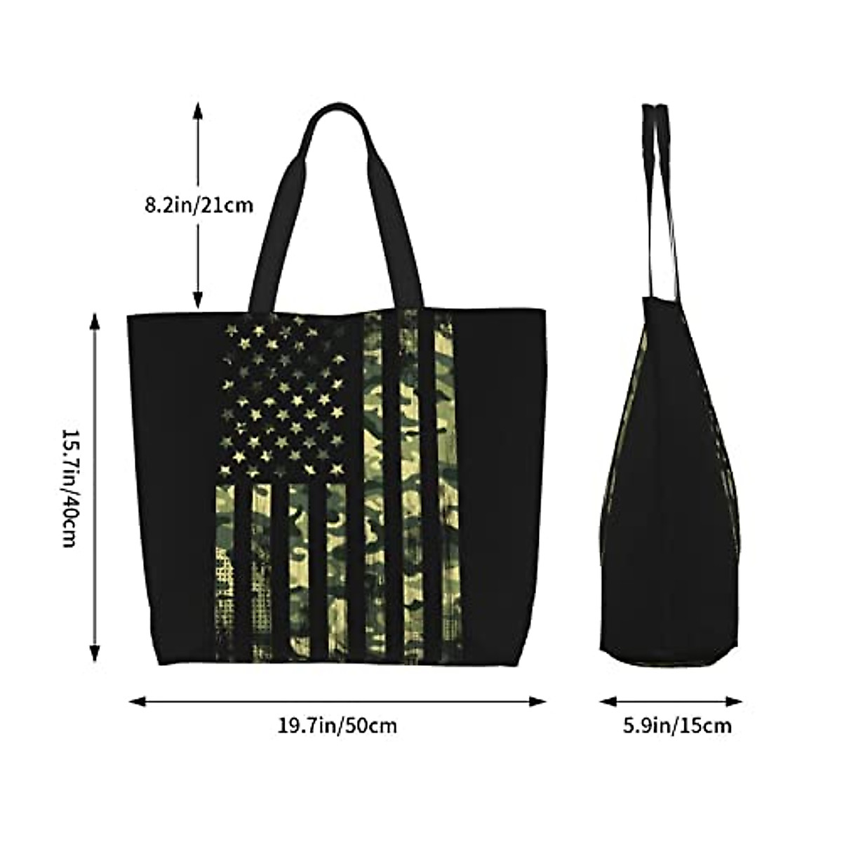 Gelxicu American Flag Shoulder Tote Bags AmericanCasual Bag Shoulder Handbags Shopping Grocery Bags
